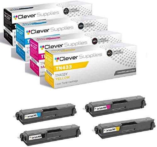 CS Compatible Toner Cartridge Replacement Brother TN-433 TN-431 TN433 TN431 TN433BK (4 Pack KCMY) to use with Brother Mfc-L8900Cdw Mfc-L8610Cdw Hl-L8260Cdw Hl-L8360Cdw Hl-L8360Cdwt Hl-L9310CDW