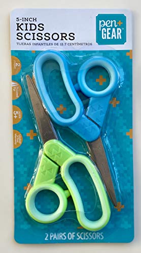 Pen + Gear 5 inch Kids Scissors 2 count (Blue/Green)