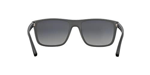 Emporio Armani Men's EA4033 Square Sunglasses, Black/Grey Rubber/Polarized Grey Gradient, 56 mm