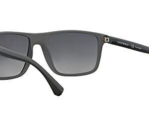 Emporio Armani Men's EA4033 Square Sunglasses, Black/Grey Rubber/Polarized Grey Gradient, 56 mm