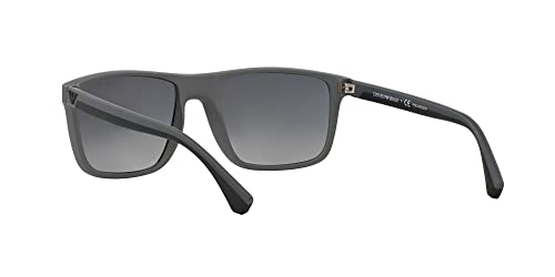 Emporio Armani Men's EA4033 Square Sunglasses, Black/Grey Rubber/Polarized Grey Gradient, 56 mm