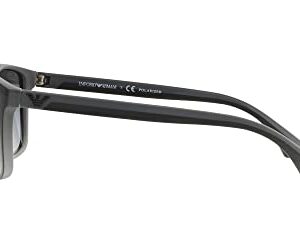 Emporio Armani Men's EA4033 Square Sunglasses, Black/Grey Rubber/Polarized Grey Gradient, 56 mm