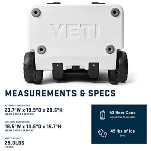 YETI Roadie 60 Wheeled Cooler with Retractable Periscope Handle, White