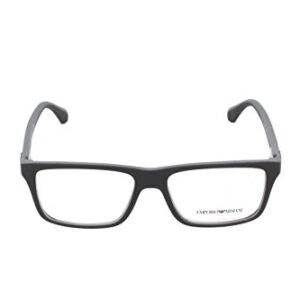 Emporio Armani EA 3034 5229 Rubber Black & Grey Plastic Square Eyeglasses 55mm