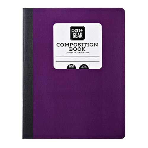 Pen + Gear Composition Book, Wide Ruled, 100 Pages, 3 Colors, 1-Pack