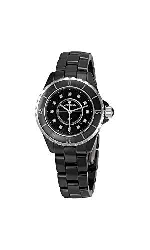 Chanel J12 Diamonds Black Ceramic Ladies Watch H1625