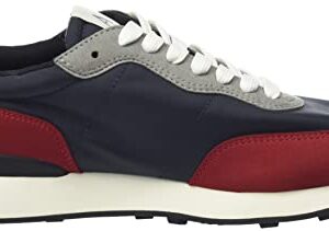 A|X ARMANI EXCHANGE Men's Logo Outline Nylon Sneakers, Navy+Red, 10