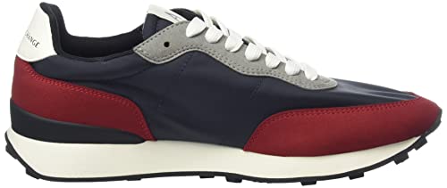 A|X ARMANI EXCHANGE Men's Logo Outline Nylon Sneakers, Navy+Red, 10