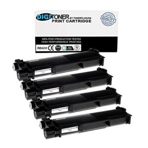 tonerplususa 4pk tn660 toner cartridge for brother hl-l2340dw mfc-l2700dw dcp-l2540dw by digitoner, black