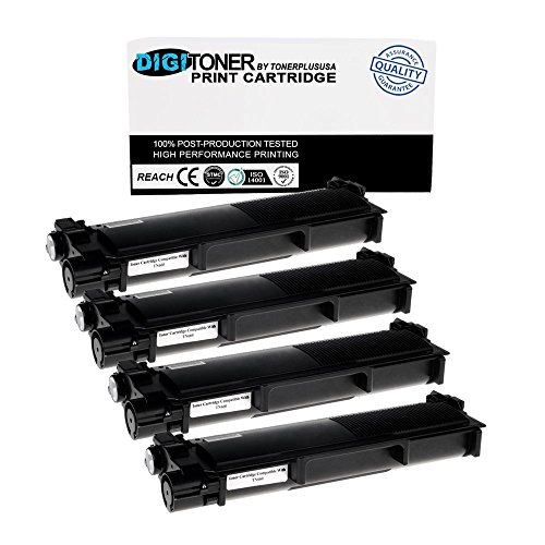 TonerPlusUSA 4PK TN660 Toner Cartridge for Brother HL-L2340DW MFC-L2700DW DCP-L2540DW by DigiToner, Black