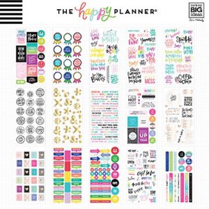 me & my BIG ideas Sticker Value Pack for Classic Planner - The Happy Planner Scrapbooking Supplies - Gold Star Quotes Theme - Multi-Color & Gold Foil - Projects & Albums - 30 Sheets, 605 Stickers