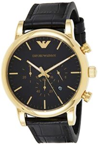 emporio armani men’s ar1917 dress black leather watch