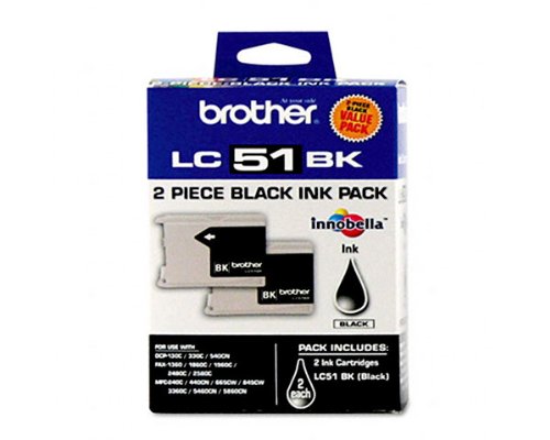 Brother intelliFAX 2580C Black Ink Cartridge Twin Pack (OEM) 1,000 Pages