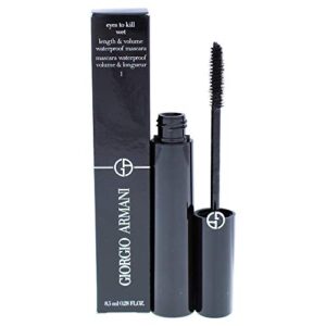 giorgio armani eyes to kill waterproof mascara, 1 black for women, 0.28 oz