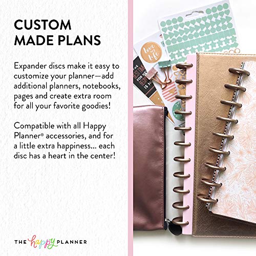 me & my BIG ideas Metal Expander Discs, Rose Gold - The Happy Planner Scrapbooking Supplies - Add Extra Pages, Notes & Artwork - Create More Space for Notebooks, Planners & Journals - Expander Size