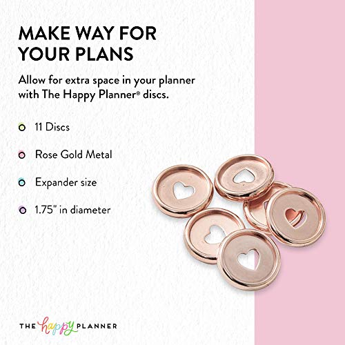 me & my BIG ideas Metal Expander Discs, Rose Gold - The Happy Planner Scrapbooking Supplies - Add Extra Pages, Notes & Artwork - Create More Space for Notebooks, Planners & Journals - Expander Size