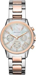 ax armani exchange women’s stainless steel watch, color: two-tone rose/silver (model: ax4331)