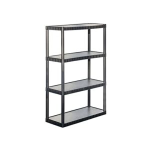 black+decker shelving unit, medium duty storage shelving unit, garage organizer, indoor and outdoor, black (1-pack, 14″x34″)