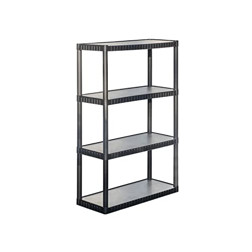 BLACK+DECKER Shelving Unit, Medium Duty Storage Shelving Unit, Garage Organizer, Indoor and Outdoor, Black (1-Pack, 14"x34")