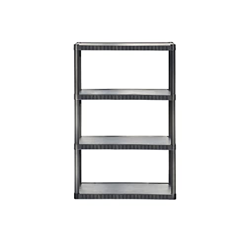 BLACK+DECKER Shelving Unit, Medium Duty Storage Shelving Unit, Garage Organizer, Indoor and Outdoor, Black (1-Pack, 14"x34")