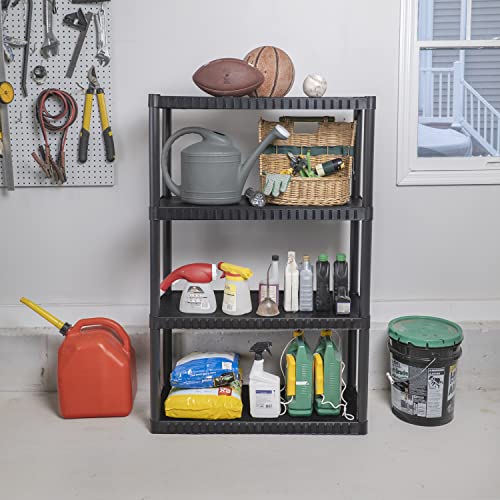 BLACK+DECKER Shelving Unit, Medium Duty Storage Shelving Unit, Garage Organizer, Indoor and Outdoor, Black (1-Pack, 14"x34")