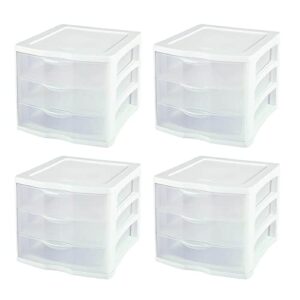 Sterilite 5 Drawer Plastic Modular Desk Storage Bin Unit, 4 Pack, and 3 Drawer Plastic Modular Desk Storage Bin Unit, 4 Pack, for Home Organization