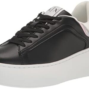 A|X ARMANI EXCHANGE Women's Super Platform Sneakers, Black, 9