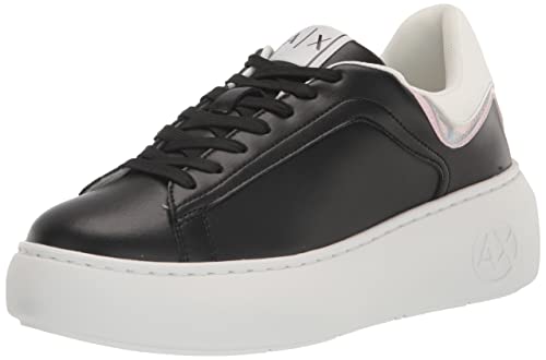 A|X ARMANI EXCHANGE Women's Super Platform Sneakers, Black, 9