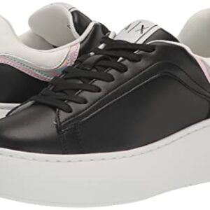 A|X ARMANI EXCHANGE Women's Super Platform Sneakers, Black, 9