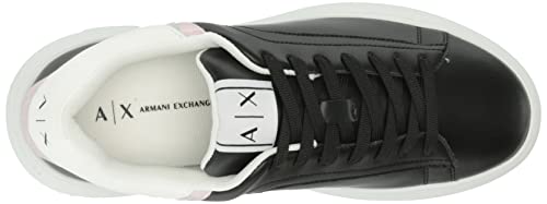 A|X ARMANI EXCHANGE Women's Super Platform Sneakers, Black, 9