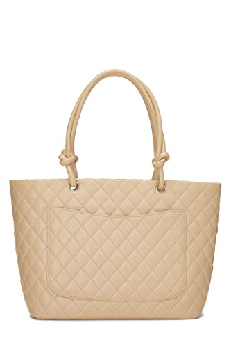 CHANEL, Pre-Loved Beige Quilted Calfskin Cambon Ligne Tote Large, Beige