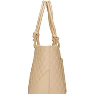 CHANEL, Pre-Loved Beige Quilted Calfskin Cambon Ligne Tote Large, Beige