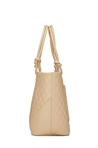 CHANEL, Pre-Loved Beige Quilted Calfskin Cambon Ligne Tote Large, Beige