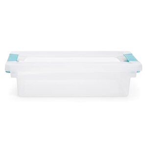 Sterilite Small Clip Box Clear Stacking Storage Tote Container with Latching Lid for Home & Office Organization and Storage Solution, 18 Pack