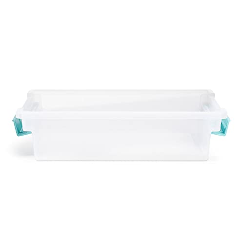 Sterilite Small Clip Box Clear Stacking Storage Tote Container with Latching Lid for Home & Office Organization and Storage Solution, 18 Pack