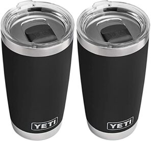 yeti rambler 20 oz tumbler, stainless steel, black 2 pack