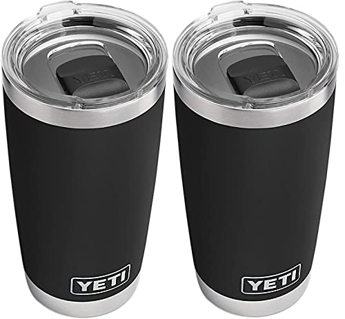 YETI Rambler 20 oz Tumbler, Stainless Steel, Black 2 Pack