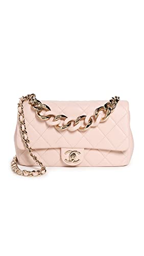 CHANEL Women's Pre-Loved Pink Lambskin Half Flap 9" Bag, Pink, One Size