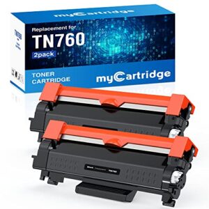 mycartridge remanufactured toner cartridge replacement for brother tn760 tn-760 tn730 tn-730 for mfc-l2710dw mfc-l2750dw hl-l2370dw hl-l2395dw dcp-l2550dw hl-l2350dw printer toner cartridges(2 black)