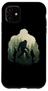 iphone 11 sasquatch yeti figure nature double exposure bigfoot case