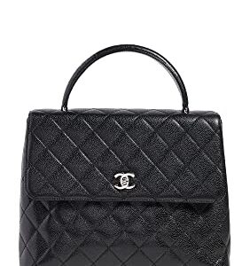 CHANEL Women's Pre-Loved Jumbo Kelly Flap, Caviar, Black, One Size