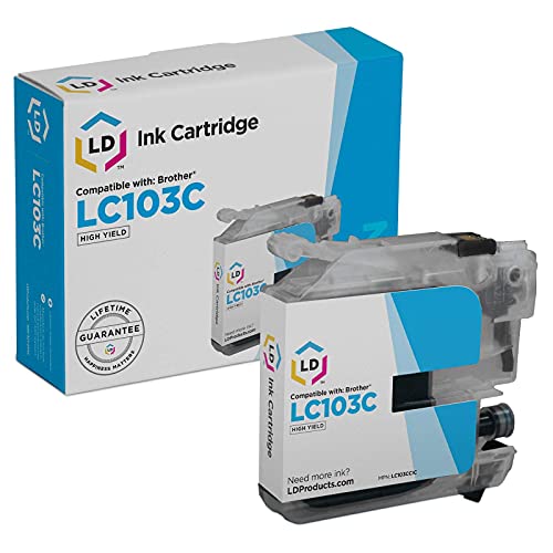 LD Compatible Ink Cartridge Replacement for Brother LC103C High Yield (Cyan)