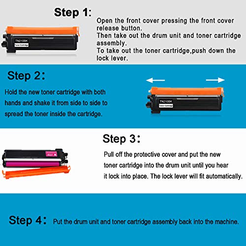 TN210 TN-210 Black 1 Pack Compatible Toner Cartridge Replacement for Brother HL-8070 8370 3040CN 3045CN 3070CW 3075CW MFC-9010CN 9120CN 9125CN 9320CN 9320CW 9325CW DCP-9010CN Printer, Sold by TueInk