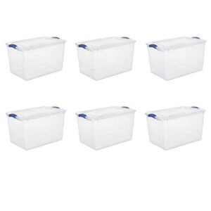 sterilite 66 quart latch box- blue eclipse, set of 6