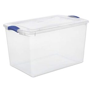 Sterilite 66 Quart Latch Box- Blue Eclipse, Set of 6