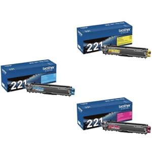 brother genuine multi-pack toner tn221 3pk standard-yield color toner â€“includes one -cartridge each of cyan, magenta & yellow toner