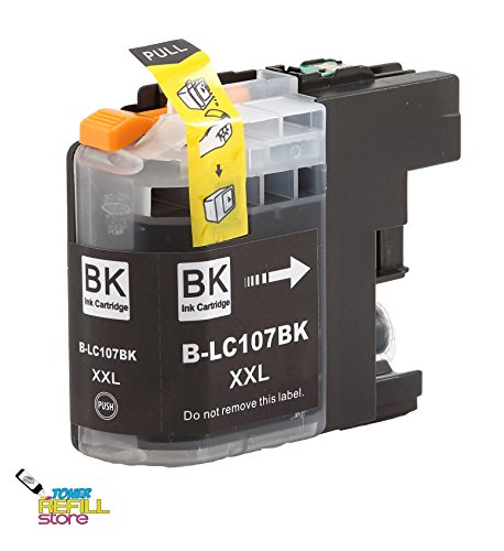 10 Pack - Toner Refill Store Compatible Brother LC107BK LC105C LC105M LC105Y Replacement Ink Cartridges for the Brother: MFC-J4310DW, MFC-J4410DW, MFC-J4510DW, MFC-J4610DW, MFC-J4710DW. Page Yield: 1,200 pages at 5% page coverage per page, per Ink Cartrdi