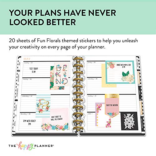 Me & My Big Ideas The Happy Planner Sticker Pad, Tiny, Floral 35 Count