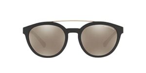 a|x armani exchange ax4118s round sunglasses, light brown mirrored dark gold, 54 mm