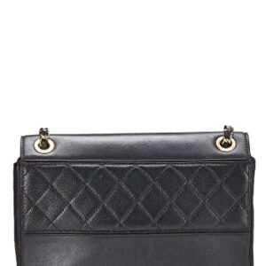 CHANEL, Pre-Loved Black Quilted Caviar Shoulder Bag, Black